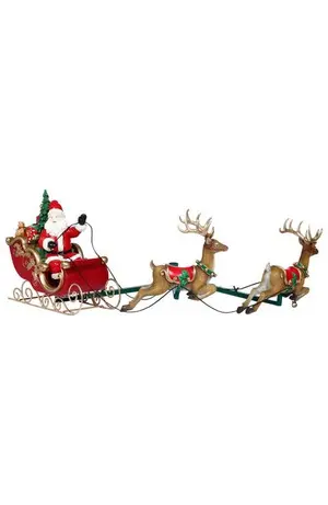 MARK ROBERTS Santa And Deer Tree Decor - Red