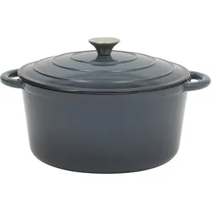 GIBSON HOME Enameled Cast Iron Dutch Oven With Lid - Gradient Navy