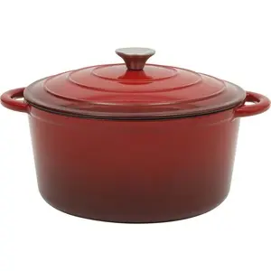 GIBSON HOME Enameled Cast Iron Dutch Oven With Lid - Gradient Red