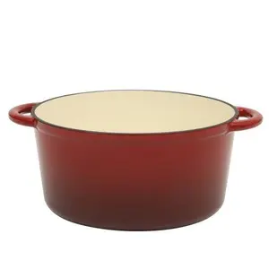 GIBSON HOME Enameled Cast Iron Dutch Oven With Lid - Gradient Red