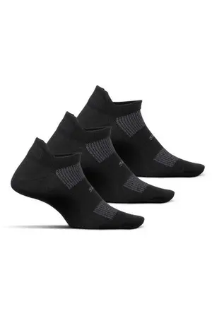 FEETURES Feetures High Performance Ultra Light Cushion Ankle Socks With Heel Tab Black