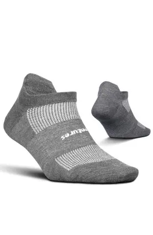 FEETURES Feetures High Performance Ultra Light Cushion Ankle Socks With Heel Tab Grey