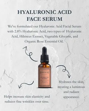 HOMEMADE AROMATERAPY Hyaluronic Acid Rose Hydrating Plumping Face Serum