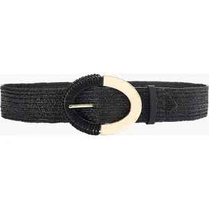 LASCANA Raffia Waist Belt With Decorative Buckle - Black