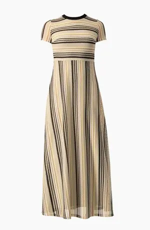 IVONNE Chevron Stripe Crochet Knit Maxi Dress