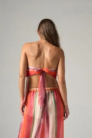 JBQ Ireland Strapless Sateen Top With Open Back