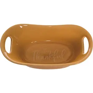 TRANSPAC Ceramic Baker Thankful Baking Dishes - Yellow