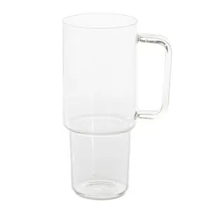 MR. COFFEE Crafted Calm 34 Oz Glass Travel Mug With Handle