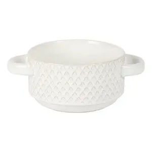 GIBSON ELITE Oyster Tide 4-piece Embossed Reactive Glaze Stoneware Soup Bowl Set