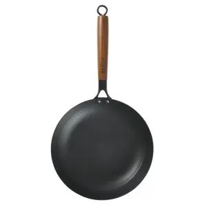 BABISH Pre-seasoned Honeycomb Cast Iron Skillet With Wooden Handle