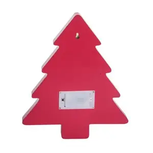 TRANSPAC Mdf Led Tree Decorative Object Wood Tabletop Christmas Tree