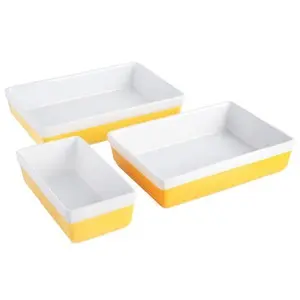 MARTHA STEWART 3-piece Stoneware Baker Set - Yellow