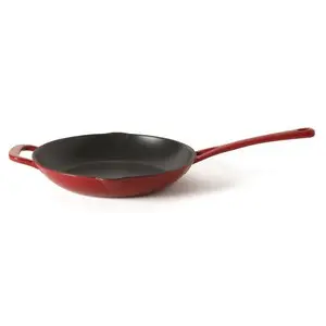 MARTHA STEWART Gatwick Enameled Cast Iron Skillet Red