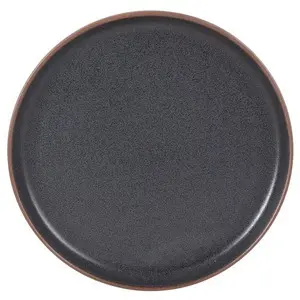GIBSON ELITE Abbey Circle 12-piece Reactive Matte Glaze Stoneware Dinnerware Set - Navy