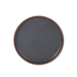 GIBSON ELITE Abbey Circle 12-piece Reactive Matte Glaze Stoneware Dinnerware Set - Navy
