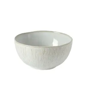 GIBSON ELITE Dawson Mill 4-piece Round Reactive Glaze Stoneware Nesting Bowl Set - White