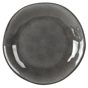GIBSON ELITE Port Barton 12-piece Reactive Glaze Stoneware Dinnerware Set - Charcoal