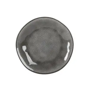 GIBSON ELITE Port Barton 12-piece Reactive Glaze Stoneware Dinnerware Set - Charcoal