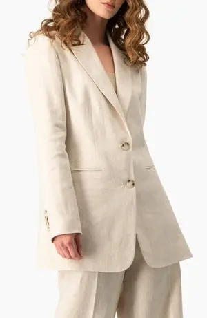 IVONNE Linen Tailored Two-button Blazer