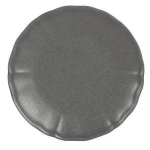 GIBSON ELITE Vista Rossio 12-piece Scalloped Edge Stoneware Dinnerware Set - Black
