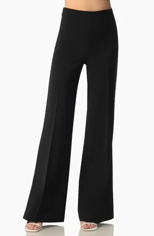 IVONNE Structured High-waist Wide-leg Tailored Dress Trousers - Black