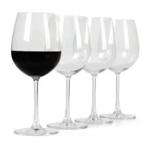 MARTHA STEWART Vivica Stemmed Wine Glasses - Red