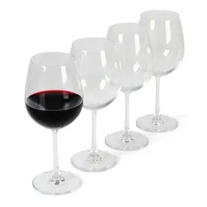 MARTHA STEWART Vivica Stemmed Wine Glasses - Red