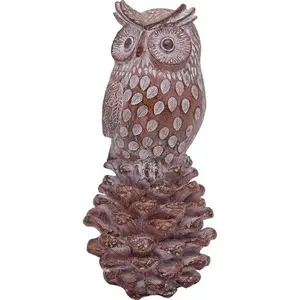 TRANSPAC Rustic Owl Figurine Fall Decor - Multicolored