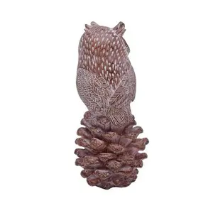 TRANSPAC Rustic Owl Figurine Fall Decor