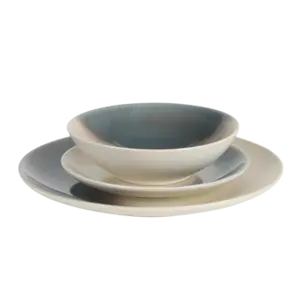 GIBSON ELITE Crescenton 12-piece Round Reactive Glaze Stoneware Dinnerware Set - Blue
