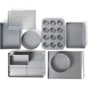 CALPHALON Titan 10 Piece Steel Core Pfa Free Nonstick Bakeware Set - Silver/blue