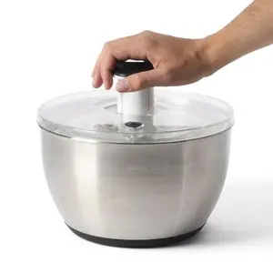 CALPHALON Aero 6.3 Qt Stainless Steel Salad Spinner With Strainer And Storage Lid