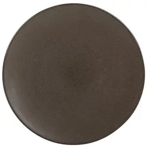 GIBSON ELITE Capetown Reactive Glaze Round Stoneware Dinnerware, Black, Yellow