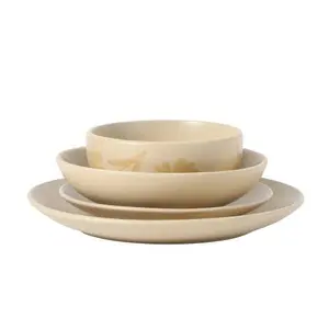 GIBSON HOME Admiral Hall 16-piece Floral Stoneware Dinnerware Set