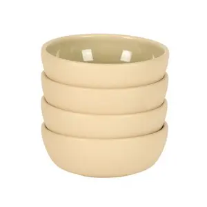 GIBSON ELITE Port Gaia 4-piece Reactive Glaze Stoneware Cereal Bowl Set - Olive