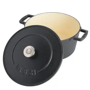 BABISH Matte Enamel Round Cast Iron Dutch Oven With Lid