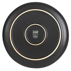 GIBSON ELITE Soho Lounge 12-piece Reactive Glaze Dinnerware Set - Black