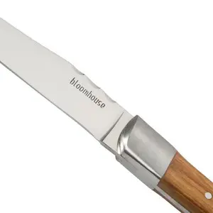BLOOMHOUSE German Stainless Steel Steak Knife Setolive Wood Handle Steak Knives