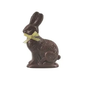 GALLERIE II Dark Chocolate Resin Gold Ribbon Easter Rabbit Medium Figurine