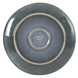 GIBSON ELITE Sandy Pines Stoneware Plates And Bowls Setreactive Glaze Dinnerware Set - Blue
