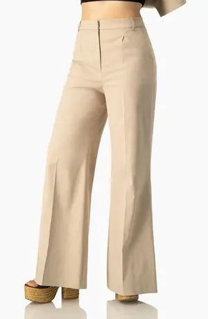 IVONNE Wide-leg Flare High-waist Tailored Pants