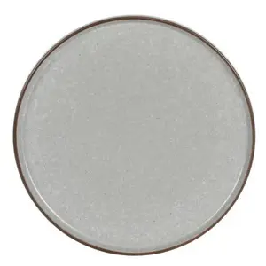 GIBSON ELITE Gelston Stoneware Matte Reactive Glaze Plates And Bowl Dinnerware Set - Grey