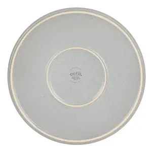 GIBSON ELITE Gelston Stoneware Matte Reactive Glaze Plates And Bowl Dinnerware Set - Grey