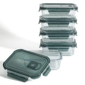 MARTHA STEWART Shadowbrook 10-piece Borosilicate Glass Airtight Food Storage Container Set