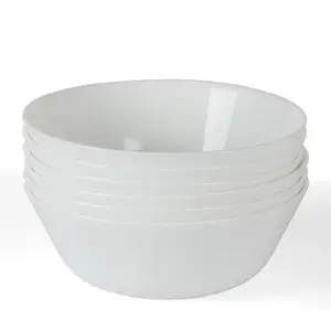 MARTHA STEWART Opalton 6-piece Chip Resistant Opal Glass Cereal Bowl Set