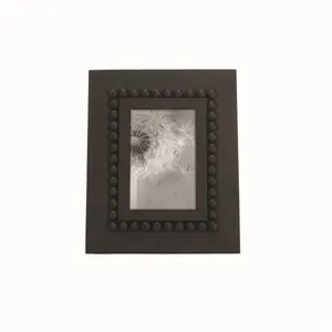 FORESIDE HOME AND GARDEN 4 X 6 Inch Wood Bead Decorative Wood Picture Frame - Black