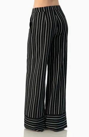 IVONNE And White Pinstripe Wide-leg Trousers