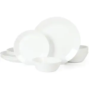 MARTHA STEWART Opalton 18-piece Chip Resistant Opal Glass Dinnerware Set - Multicolor