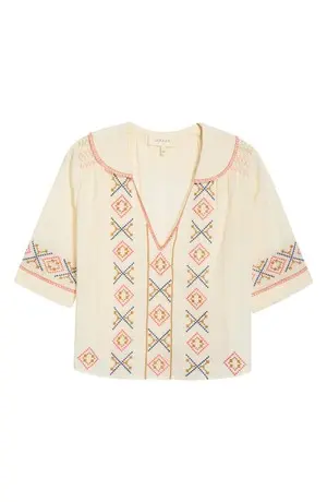 The Great. Sailor Top With Embroidered Details