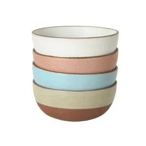 GIBSON ELITE William Crest 4-piece Reactive Glaze Stoneware Cereal Bowl Set - Multicolors